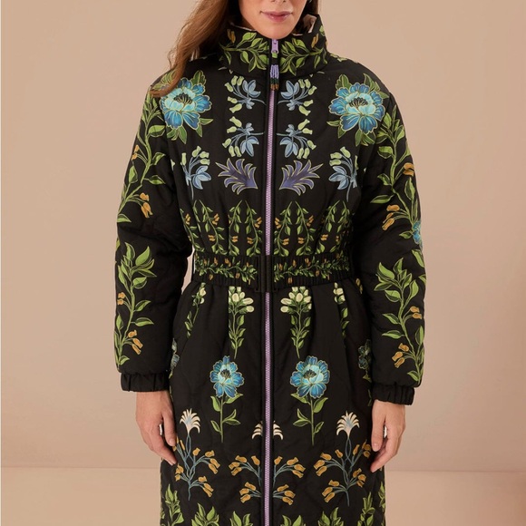 FARM Rio | Jackets & Coats | Farm Rio Winter Garden Reversible Maxi ...